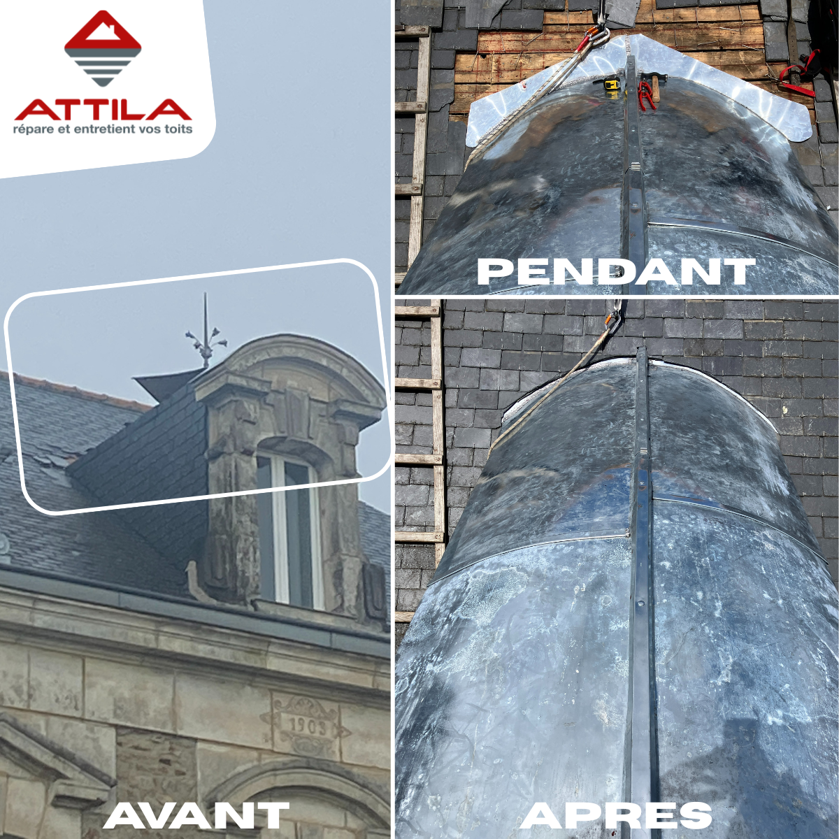 ATTILA : REFECTION D’UNE LUCARNE EN ZINC | ATTILA