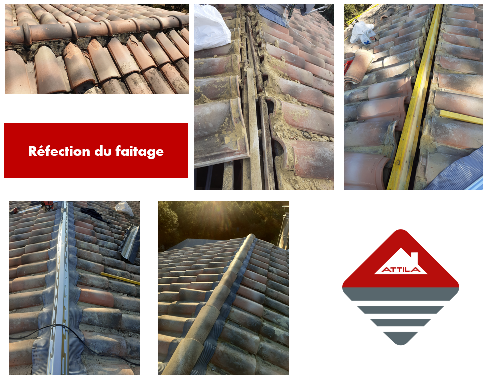 Réfection de faitage à sec avec closoir ventilé | ATTILA